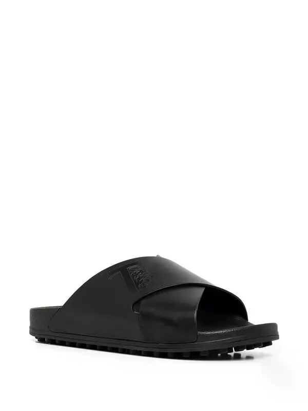 TOD'S Logo-debossed Leather Slides