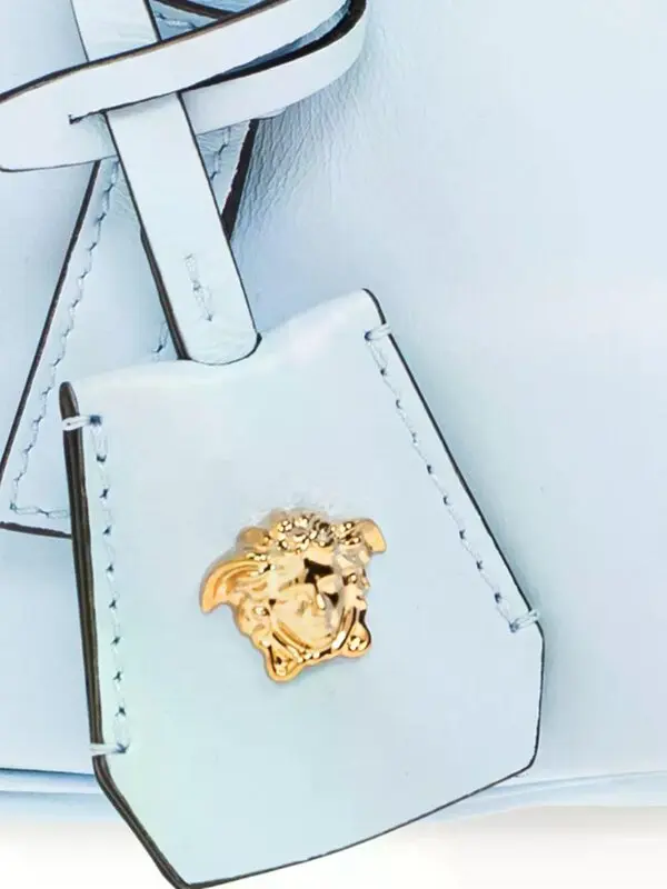 Versace Medusa Tag Leather Shoulder Bag - Blue