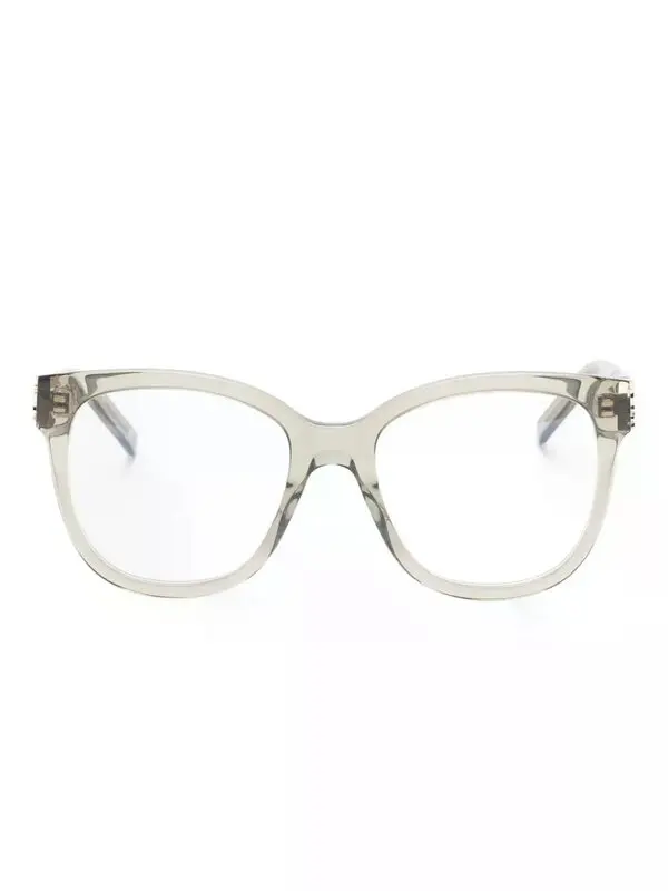 Saint Laurent Logo-plaque Eyeglasses - Grey