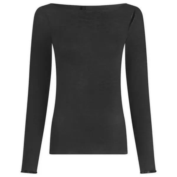 SKIMS Sheer Modal Long Sleeve Wide Neck Top