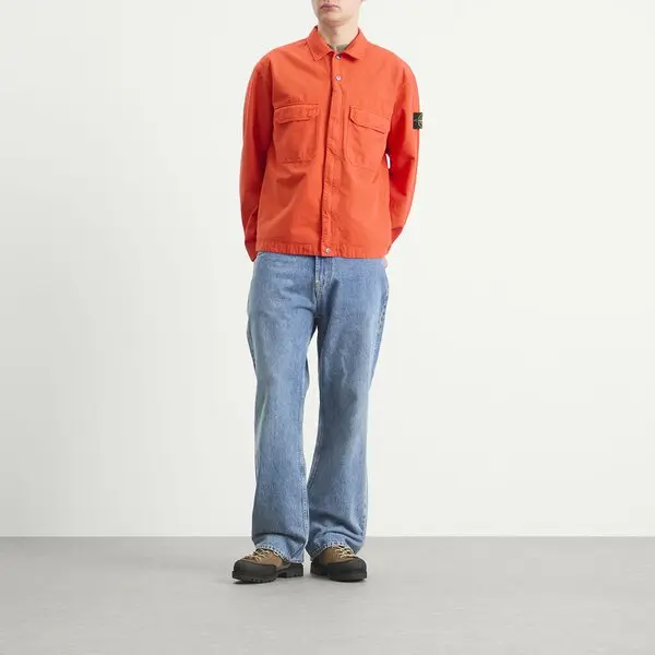 Stone Island Ripstop Zip Shirt Jacket - Scarlet