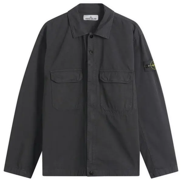 Stone Island Ripstop Zip Shirt Jacket - Black