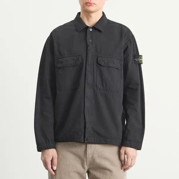 Stone Island Ripstop Zip Shirt Jacket - Black