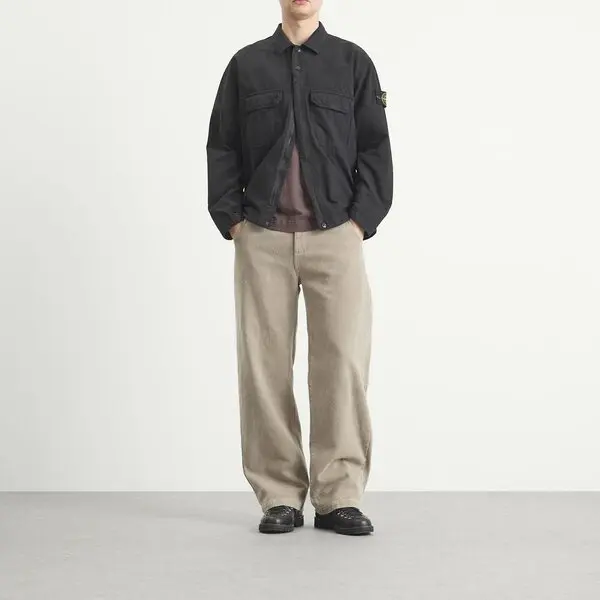 Stone Island Ripstop Zip Shirt Jacket - Black