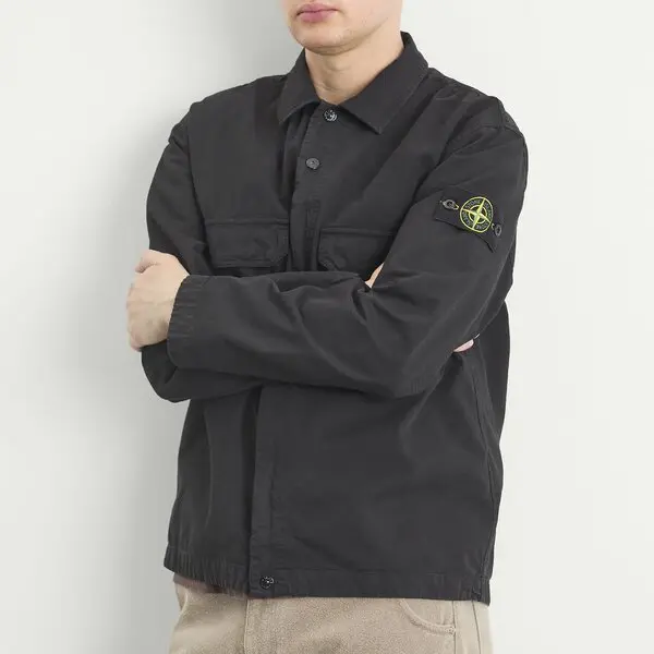 Stone Island Ripstop Zip Shirt Jacket - Black