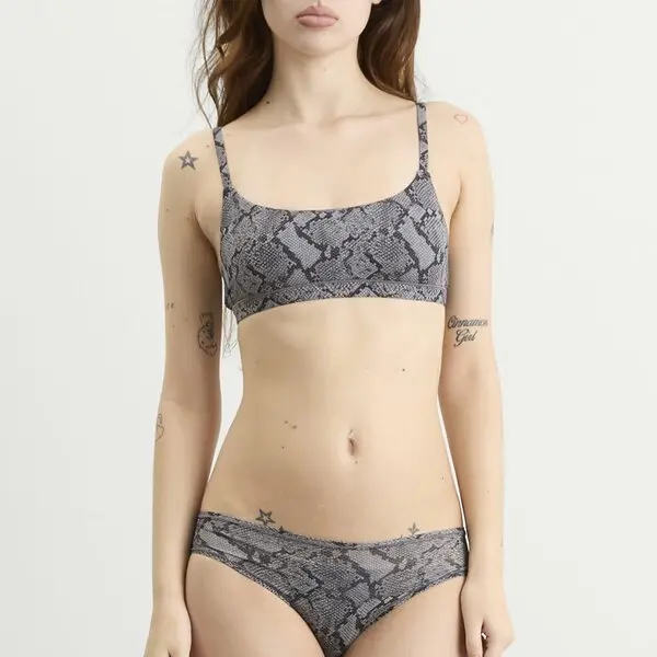 SKIMS Fits Everybody Scoop Neck Bralette - Shadow Snake Print