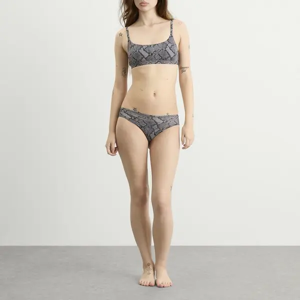 SKIMS Fits Everybody Scoop Neck Bralette - Shadow Snake Print
