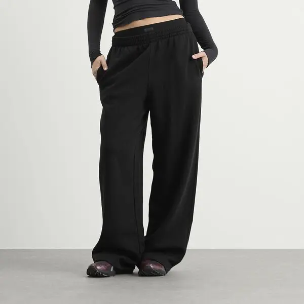 SKIMS Cotton Fleece Exposed Boxer Wide Leg Pants