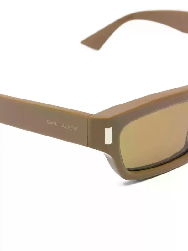 Saint Laurent Rectangle-frame Sunglasses - Green