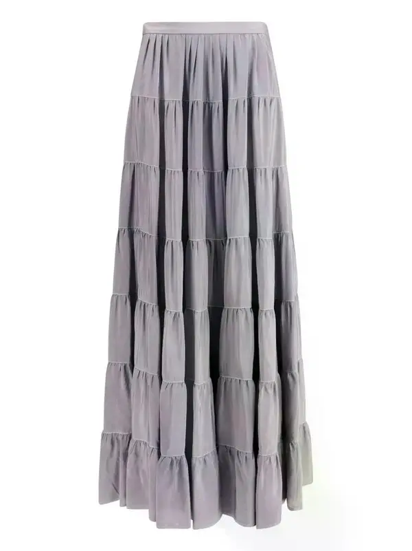 FORTE_FORTE Tiered Maxi Skirt - Grey