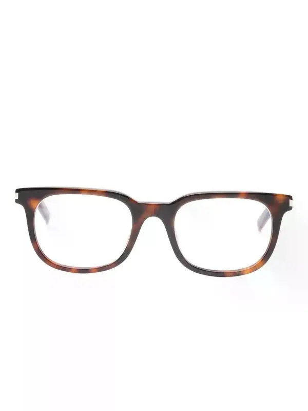 Saint Laurent Rectangle Frame Eyeglasses - Brown