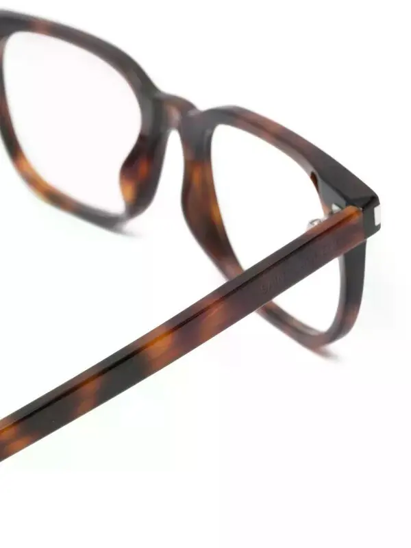 Saint Laurent Rectangle Frame Eyeglasses - Brown