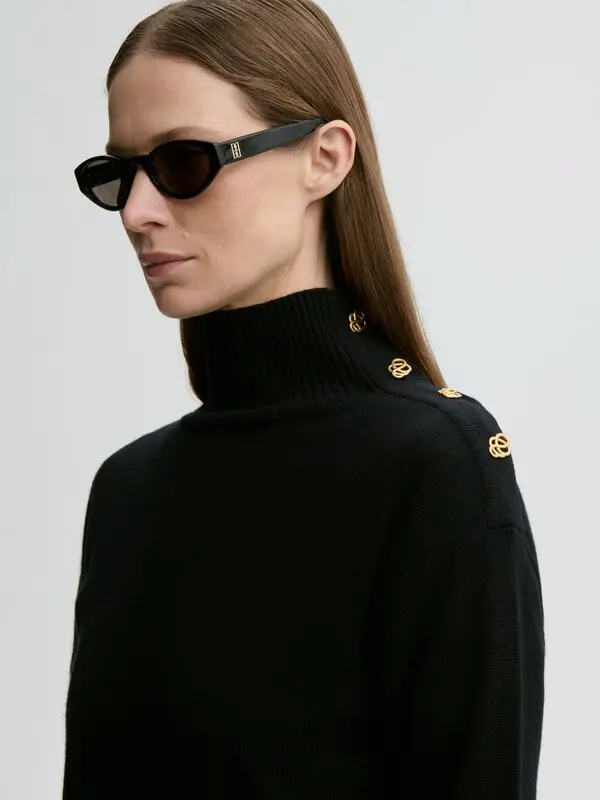 BY MALENE BIRGER Vanille Wool Sweater - Black