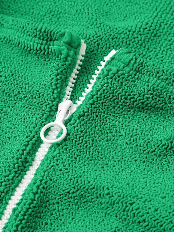 Hunza G Dallas Swim Original Crinkle™ One Piece With Zip Front - Emerald