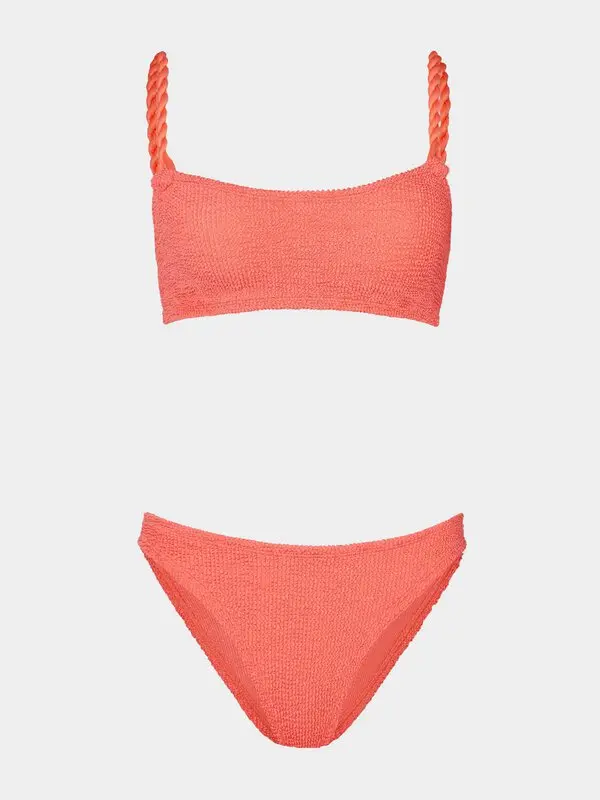 Hunza G Phoebe Two-piece Swimsuit - Metallic Coral
