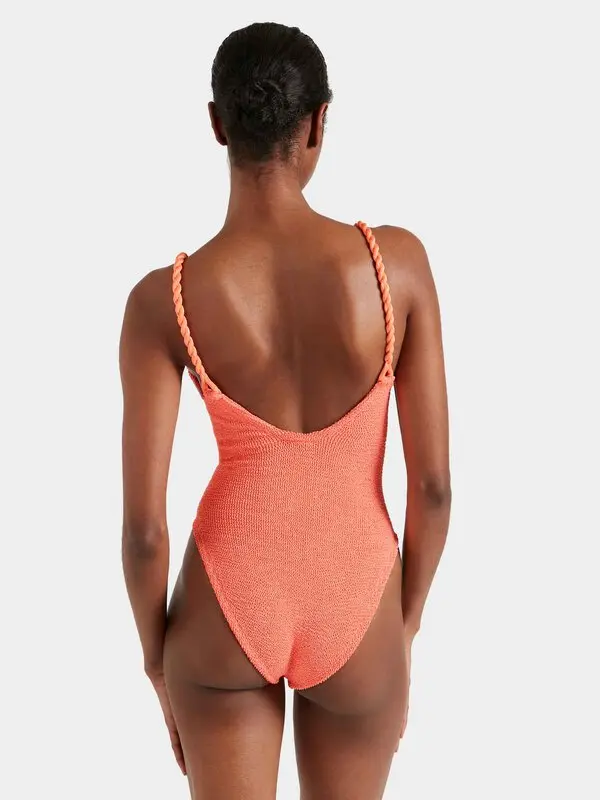 Hunza G Camille One-piece Swimsuit - Metallic Coral