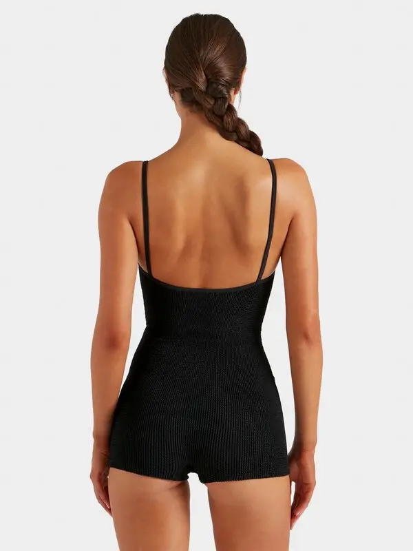 Hunza G Pamela Romper - Crinkle Black