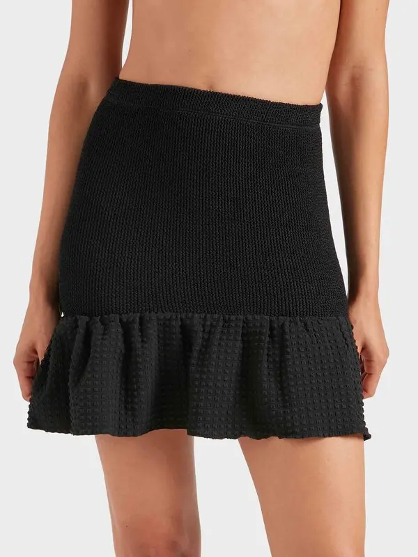 Hunza G Peplum Mini Swim Skirt