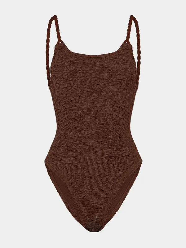 Hunza G Camille One-piece Swimsuit - Metallic Chocolate