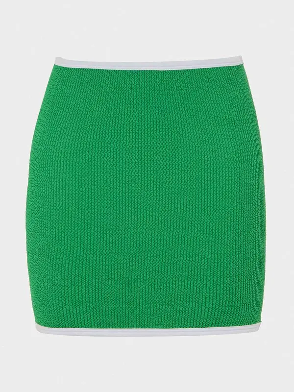 Hunza G Crinkle Devyn Swimskirt/tube Top - Crinkle Emerald/white