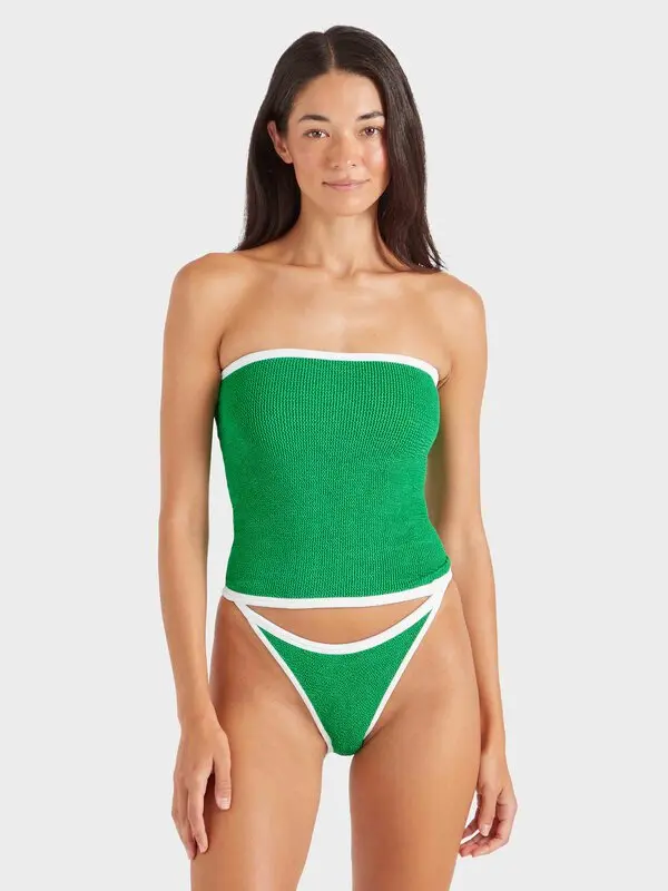 hunza g green dress Hunza G Crinkle Devyn Swimskirt/tube Top