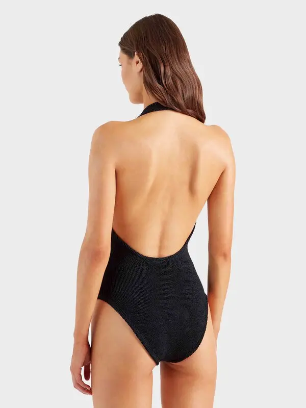 Hunza G Sandy Halterneck Square Neck One Piece - Black