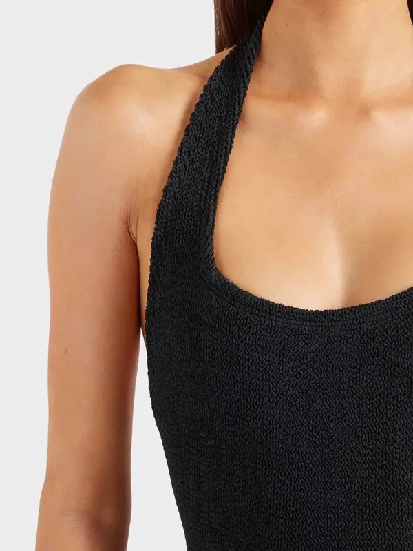 Hunza G Sandy Halterneck Square Neck One Piece - Black