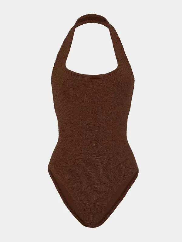 Hunza G Sandy One-piece Swimsuit - Metallic Chocolate