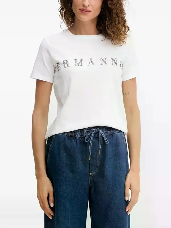 ERMANNO FIRENZE Beaded Logo T-shirt