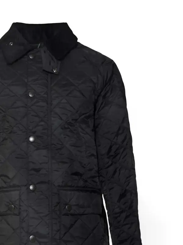 Barbour Quilted Corduroy-collar Coat - Black