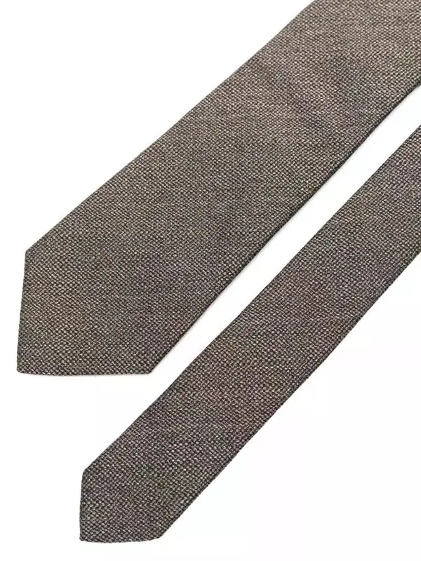 DELL'OGLIO Textured Neck Tie - Grey