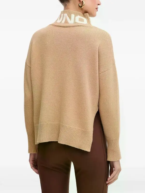 ERMANNO FIRENZE High-neck Long-sleeve Sweater - Neutrals