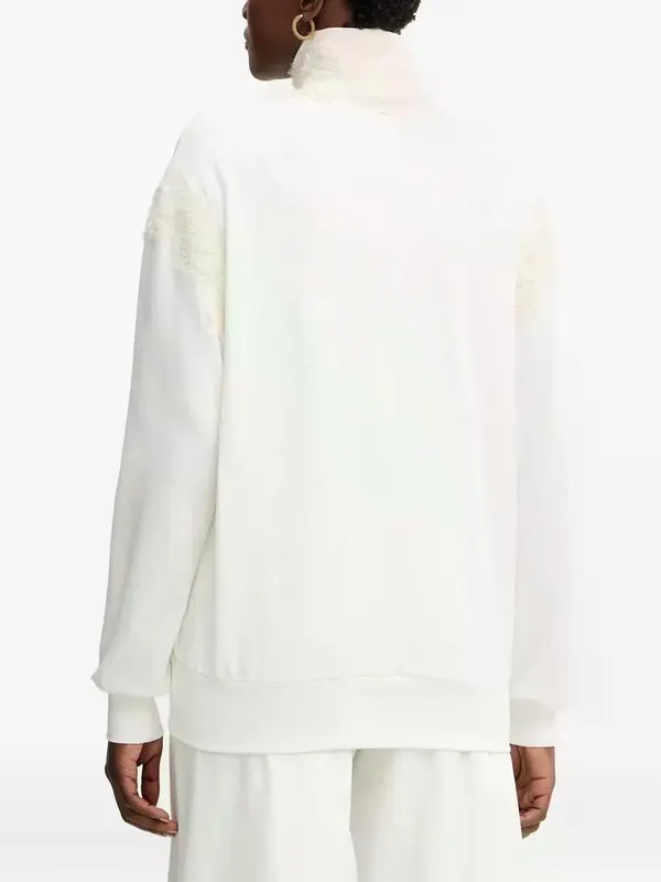 Ermanno Scervino Lace Detail Zip-up Sweatshirt