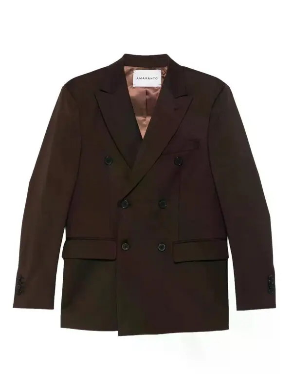 AMARANTO Double-breasted Blazer - Brown