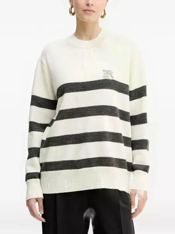 ERMANNO FIRENZE Striped Embellished Sweater