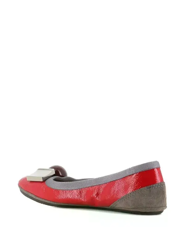 DOVE NUOTANO GLI SQUALI Becky Appliqué Ballet Flats - Red
