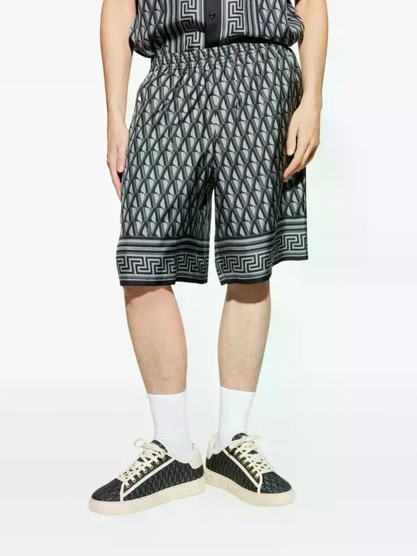 Versace Greca-trim Silk Shorts