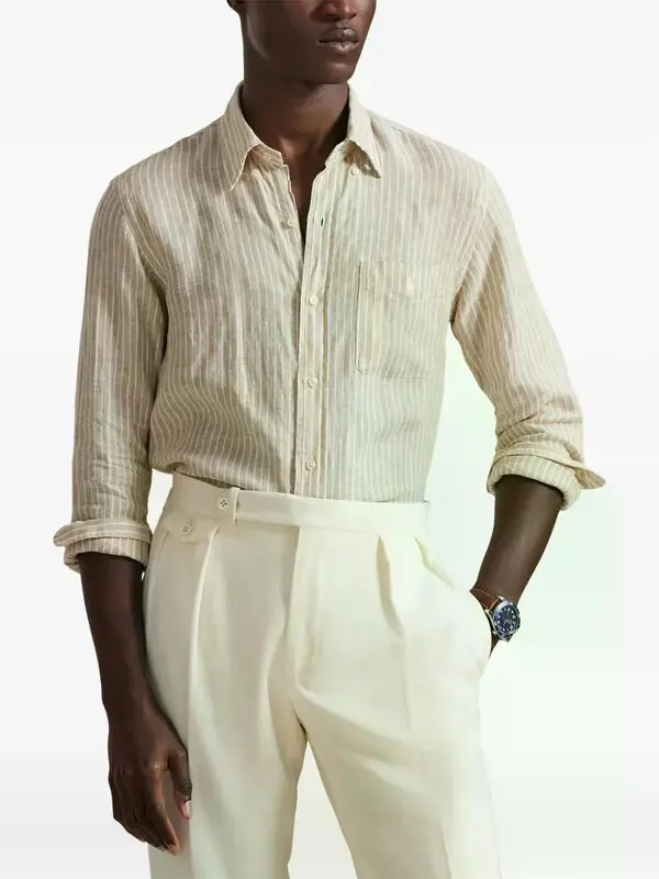 Polo Ralph Lauren Button-down Collar Striped Shirt - Neutrals