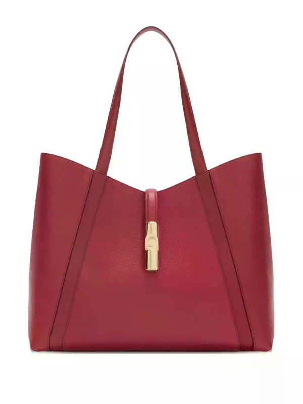 Furla Large Goccia Leather Tote Bag - Red