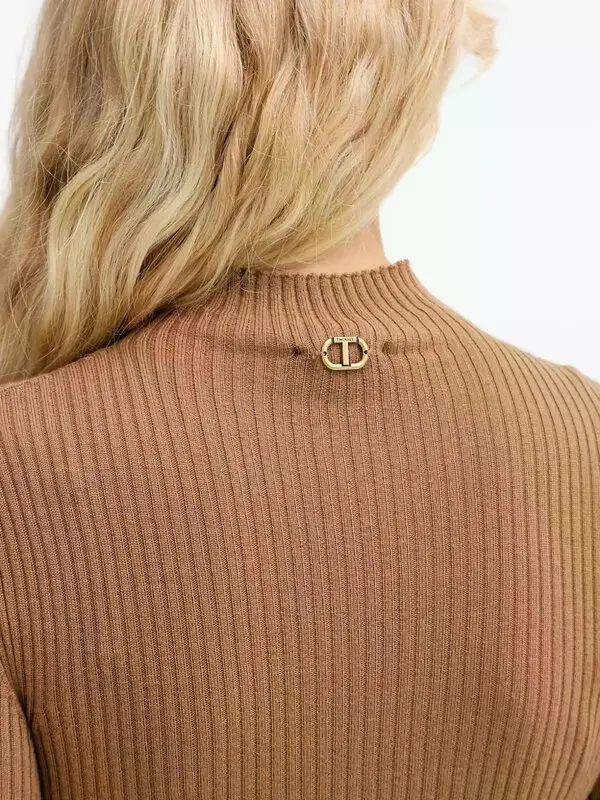 TWINSET Ribbed Sweater With Logo Plaque