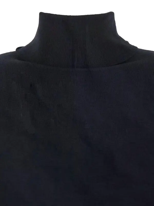 ALLUDE Roll-neck Fine-knit Midi Dress