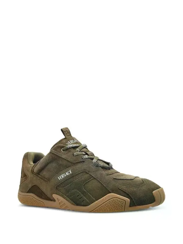 Versace Galaxia Suede Lace-up Sneakers - Green