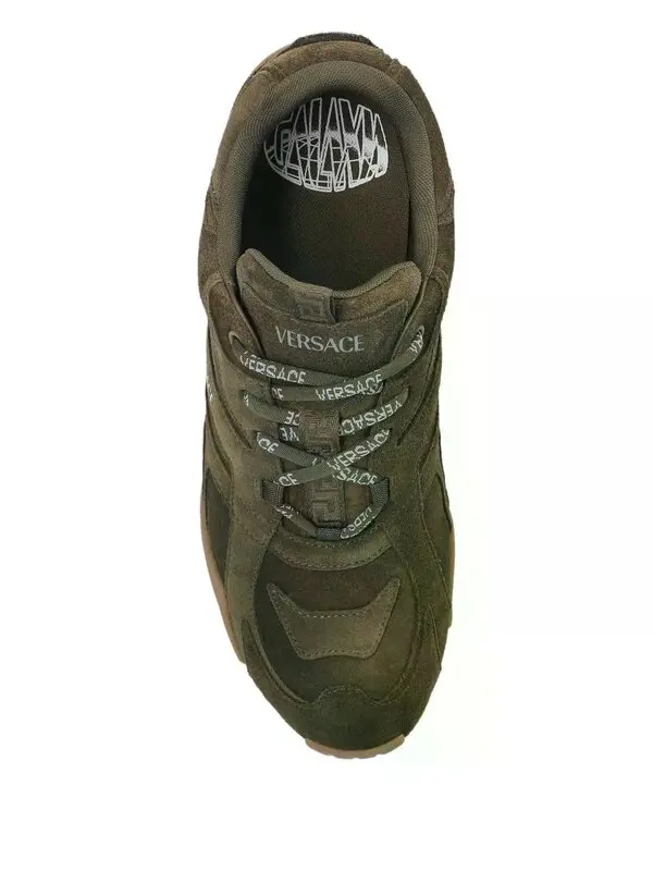 Versace Galaxia Suede Lace-up Sneakers - Green