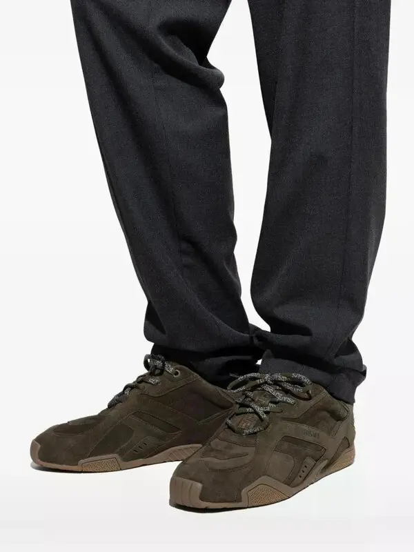 Versace Galaxia Suede Lace-up Sneakers - Green