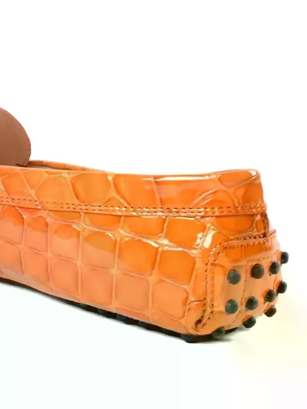 TOD'S Croc-effect Loafers - Orange