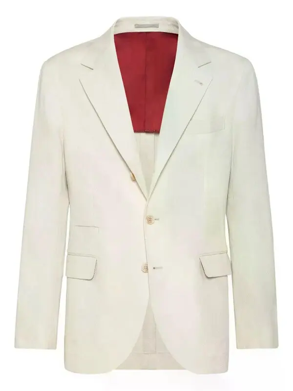 Brunello Cucinelli Chevron Deconstructed Blazer - White