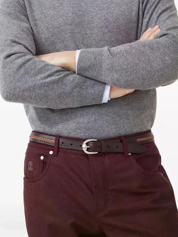 Brunello Cucinelli Braided Detail Belt - Brown