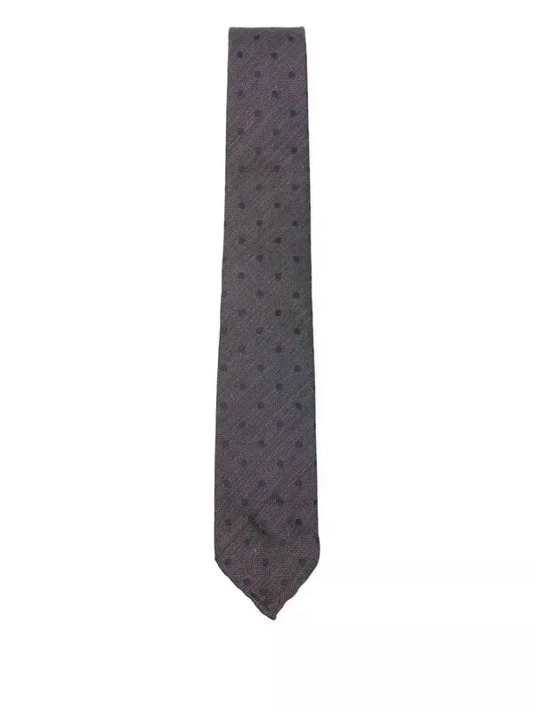 DELL'OGLIO Pointed Tip Neck Tie - Brown