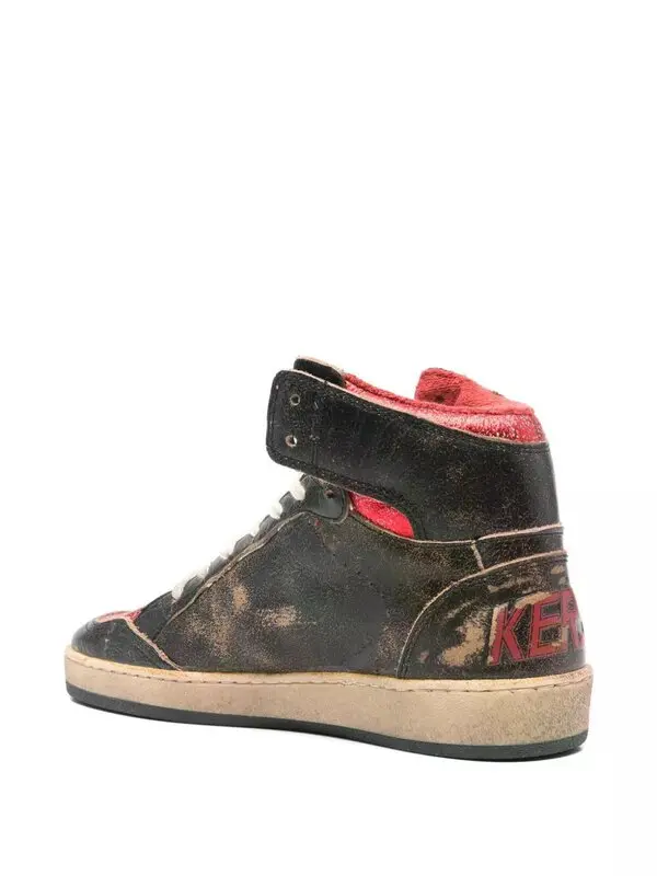 GOLDEN GOOSE Sky Star Laminated High-top Sneakers - Black