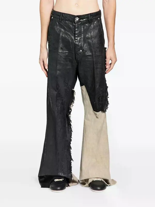 Rick Owens Treated Frayed Trousers